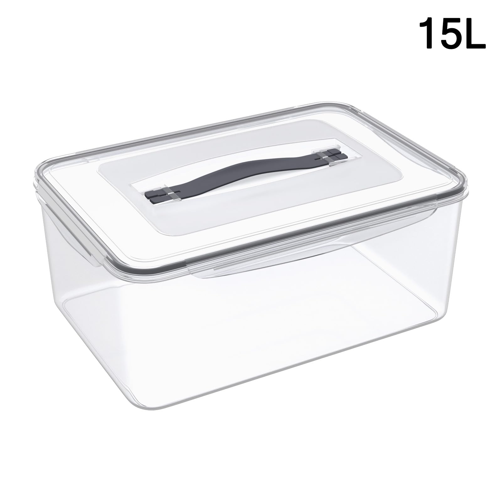 Drephia 6 Pack 15 L/63Cup Large Airtight Food Storage Containers with lid, Plastic Kitchen Fridge Pantry Organizers for Bread, Pet Food, Dry Food, Proof Dough, BPA Free
