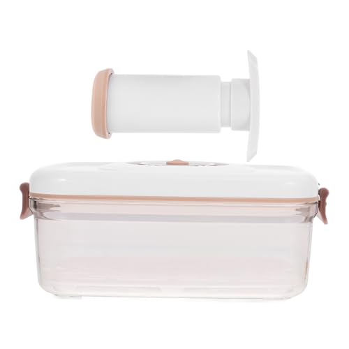 VOSAREA Airtight Food Storage Containers Large 1.2l Hand Pump Sealed Lunch Box for Flour Sugar Crisper Storage Box for Fruits