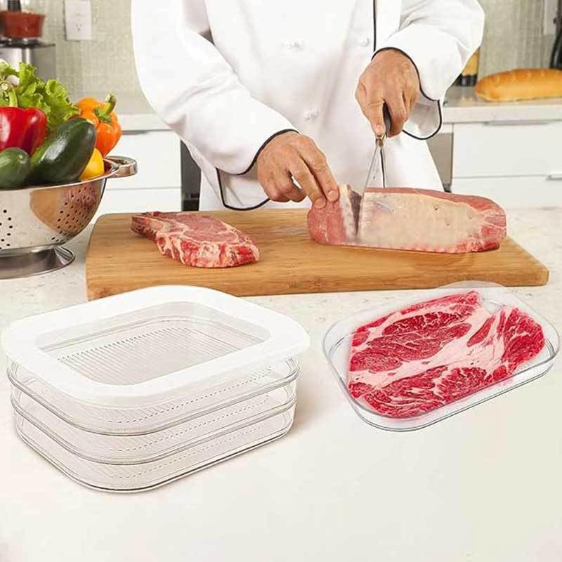 Food Storage Containers, Airtight Refrigerator Bacon Luncheon Meat Containers, Meal Prep Containers for Salami, Cold Cuts, Turkey, Bologna, Deli and Luncheon Meats, BPA Free, 18.6 Ounces (3/4 Layer)