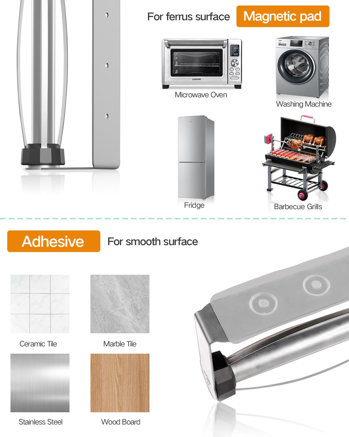 Magnetic Paper Towel Holder,Paper Towel Holder with Spray Bottle,Paper Towel Holder Under Cabinet with Strong Magnetic Backing and Self-Adhesive for Kitchen Refrigerator Grill RV