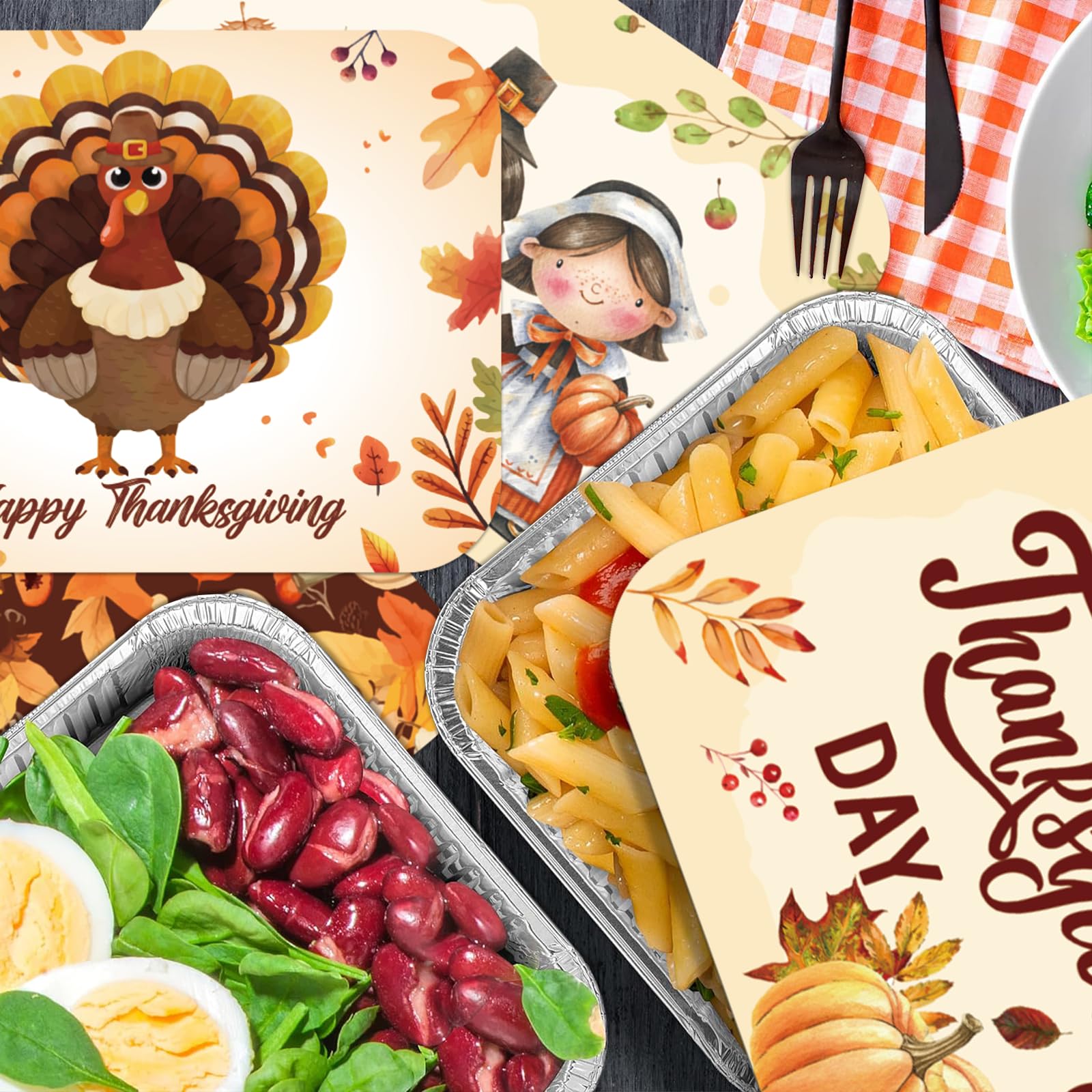 36Pcs Thanksgiving Tin Foil Containers with Lids Disposable Aluminum Thanksgiving Leftover Containers with Lids Thanksgiving Foil Food Pan