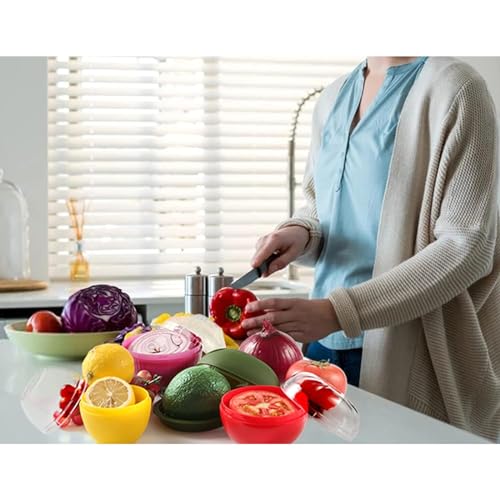 Silicone Fruit Storage Box Transparent Film Fruit and Vegetable Preservation Box Set - Keep Produce Fresh - Ideal for Kitchen and Home (4 PCS)