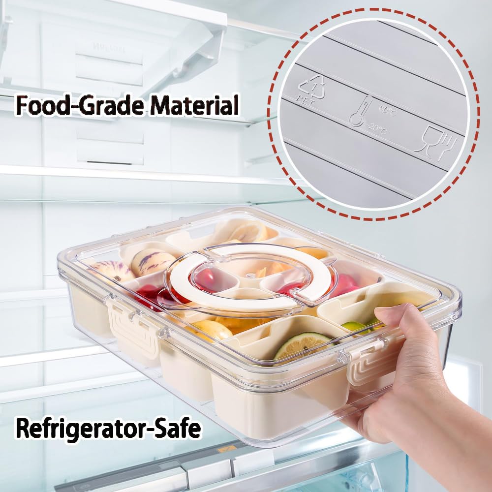 Snack Box Snackle Container Containers Organizer Divided Serving Tray Bag Accessories Vegetable Food Storage Ice Chilled Compartment Snackbox Caddy Fridge Salad Bar Adult Nut Snackable Toppings