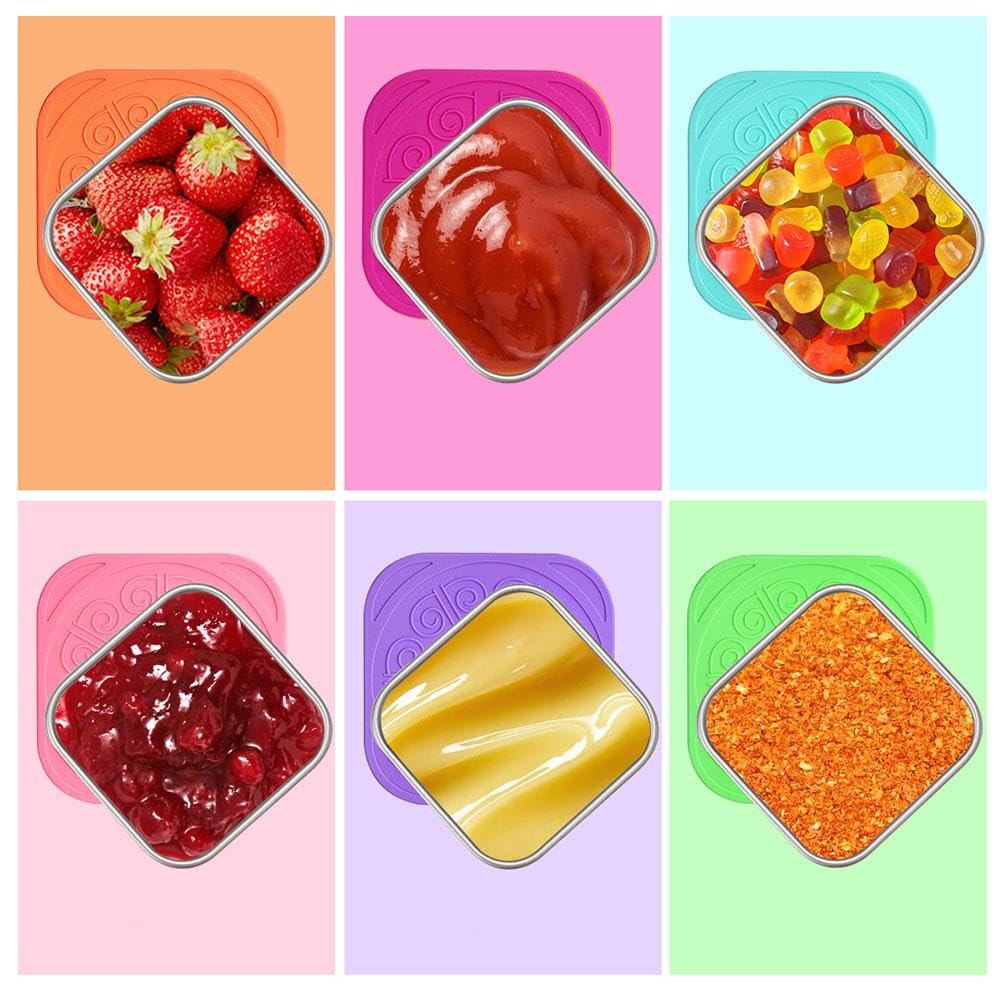 Stainless Steel Snack Containers for Kids,2.03oz/60ml Reusable Snack Container,Metal Food Storage Containers with Lid Snack Cups for Toddlers,for Lunch Boxes, Picnics and Travel and Kitchen Storage