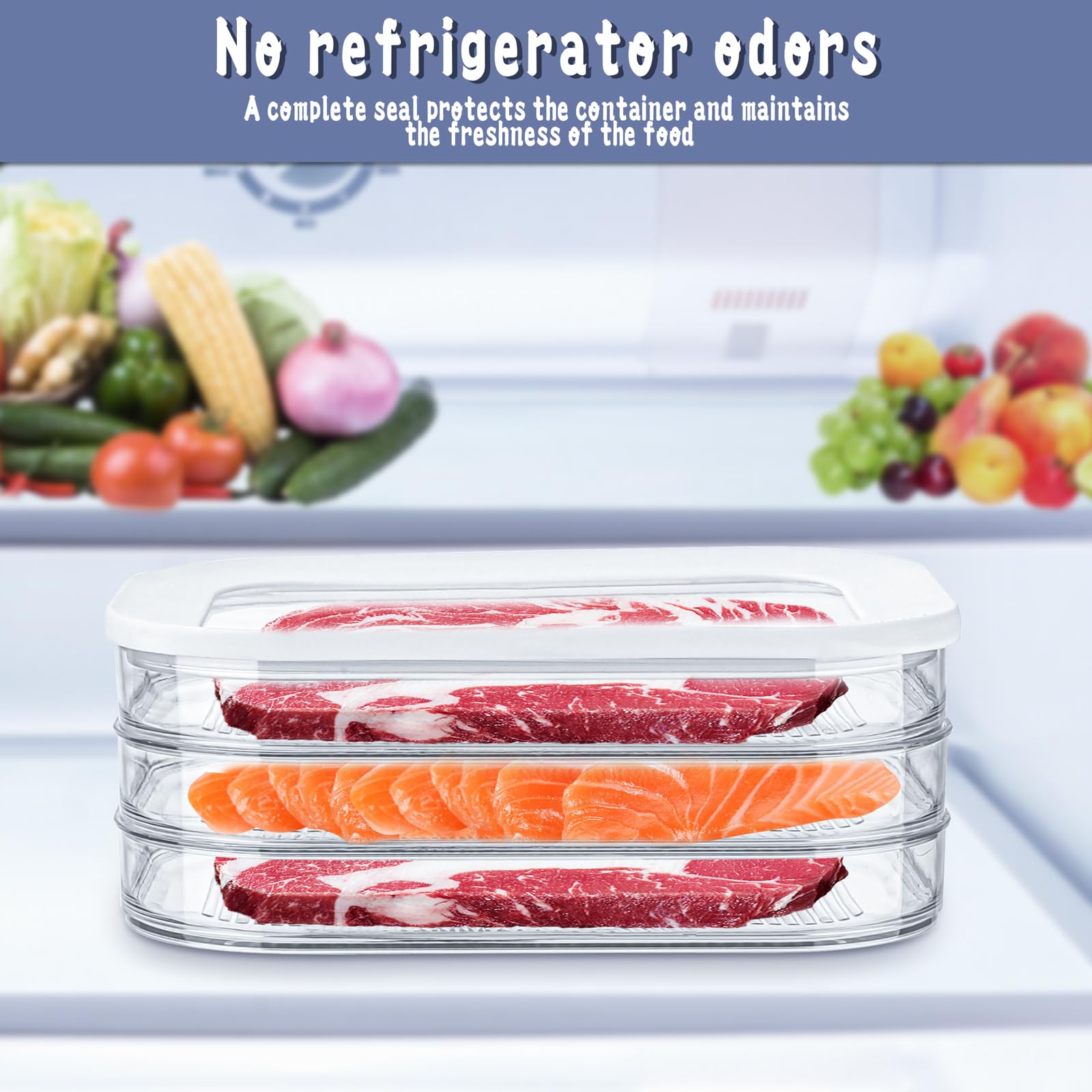 Deli Meat Container Fridge, deli meat containers with lids for Cold Cuts, Lunch Meats, Salami, Meal Prep Containers, BPA-Free 16 oz square deli containers for lunch meat