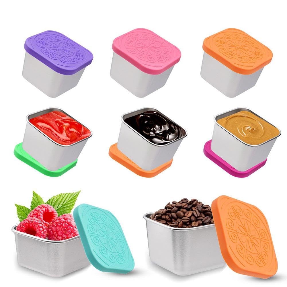 Stainless Steel Snack Containers for Kids,2.03oz/60ml Reusable Snack Container,Metal Food Storage Containers with Lid Snack Cups for Toddlers,for Lunch Boxes, Picnics and Travel and Kitchen Storage