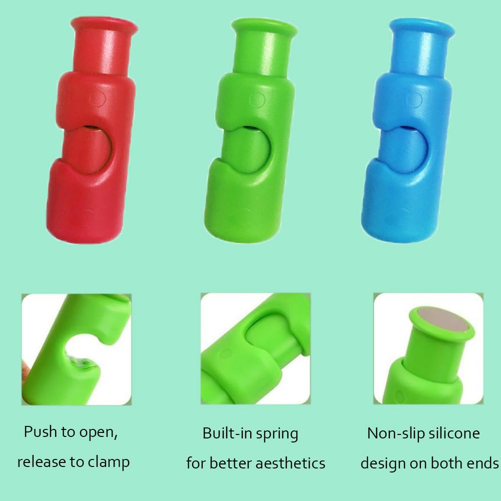 6Pcs Portable Press Type Bread Bag Clips, Squeeze and Lock Sealing Clips for Chip, Bread, Snacks (Red)