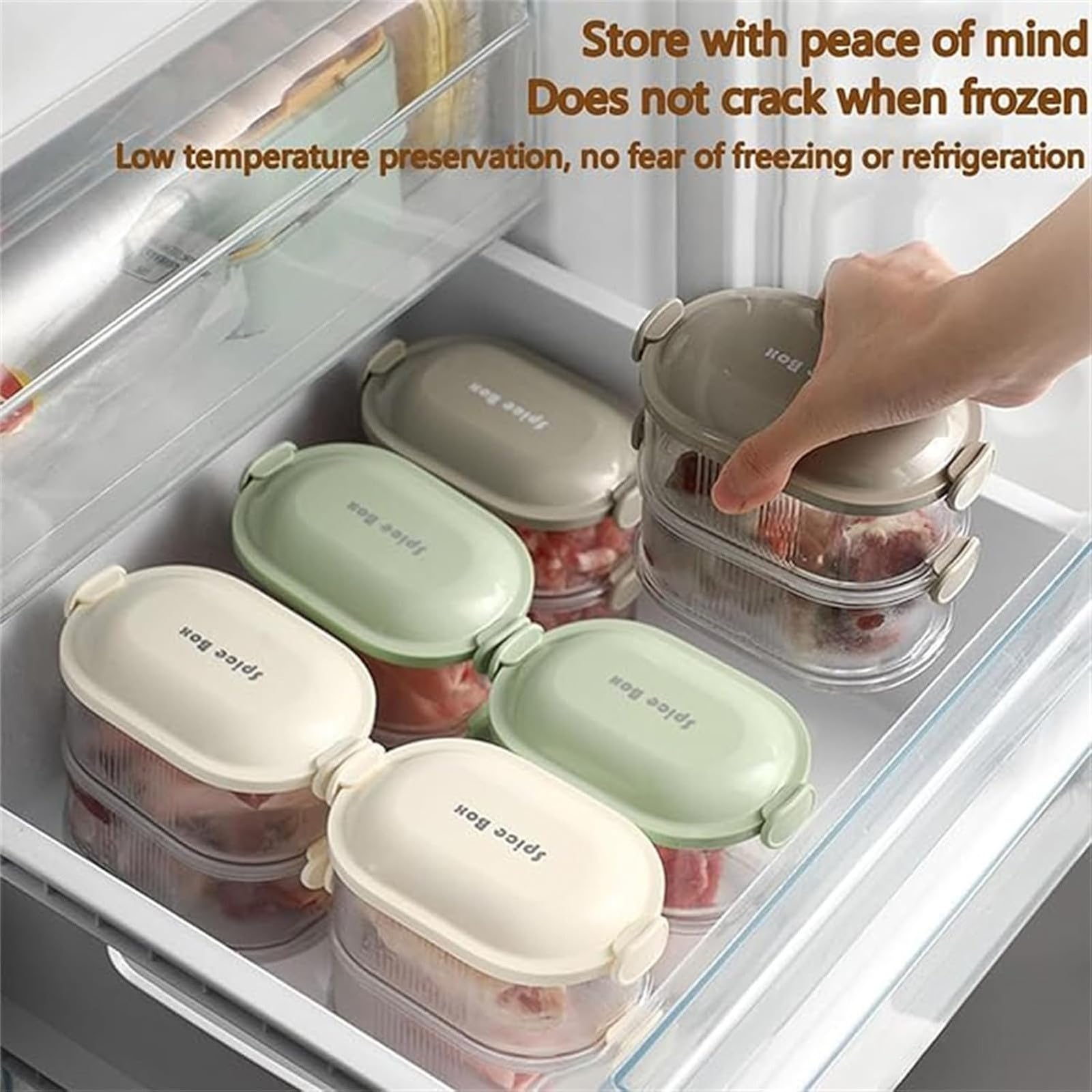 Multi-layered Seasoning Transparent Storage Box, Containers for Organizing Pantry, Food Storage Containers with Lids Airtight, Plastic Spice Storage for Fruits, Vegetables (3*green)
