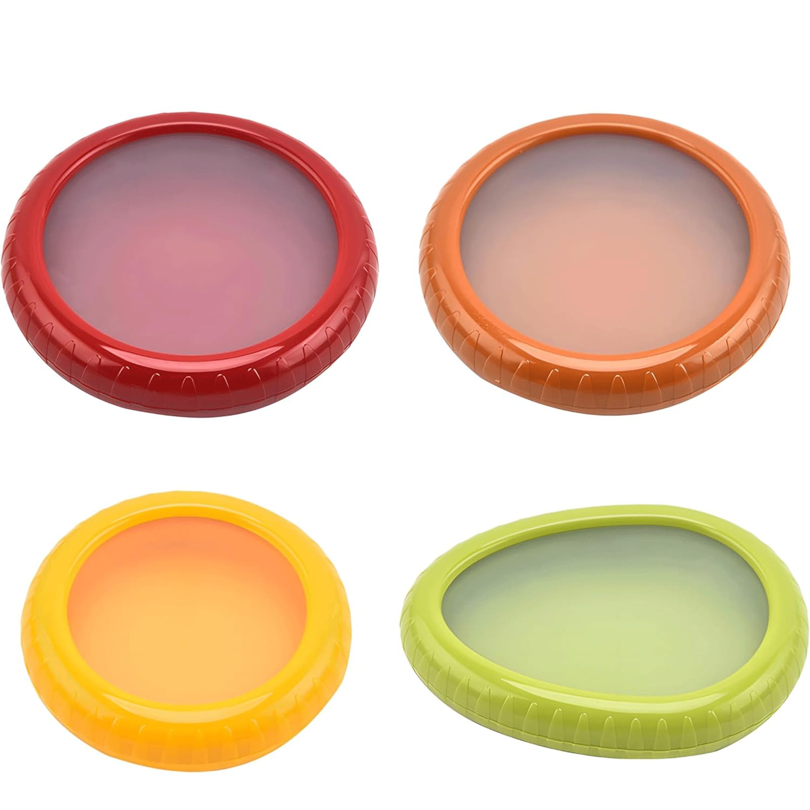 4Pack Silicone Fruit Storage Box Avocado saver and onion storage Containers Fruit Storage Containers for Fridge Keep Fresh Reusable Storage Containers for Onions Lemons Garlic Tomato (4Pack-Mix)