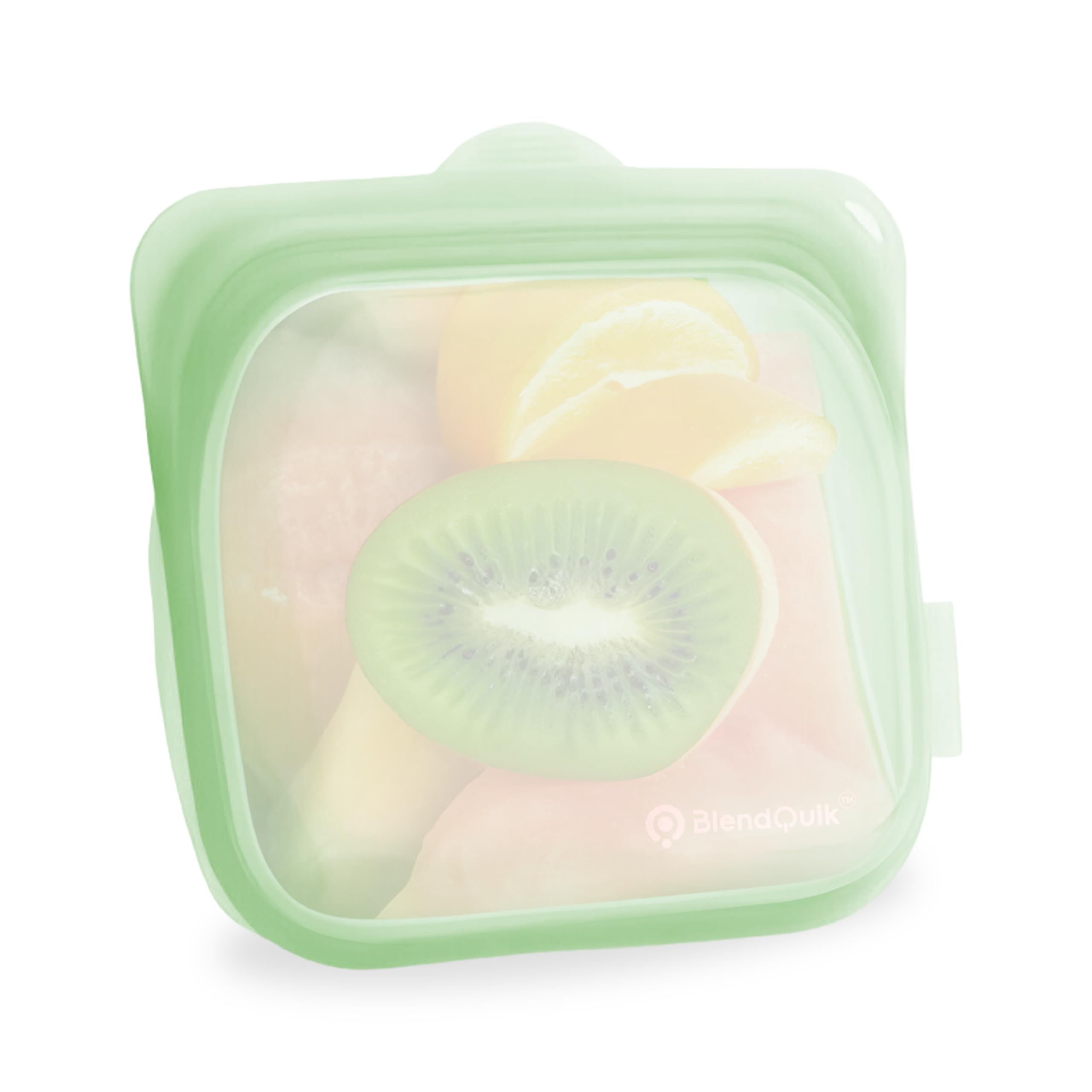 BlendQuik, Reusable Silicone Food Storage Bags, 1000 ml Capacity, Leak Proof Freezer Silicone Bags, Easy To Clean Reusable Travel Bag, Green