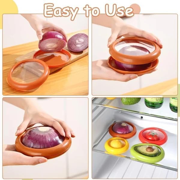 Silicone Fruit Storage Box, Silicone Fruit Storage Containers, Fruit and Vegetable Anti-Oxidation Storage Box, Silicone Fruit and Vegetable Storage Containers Set for Fridge Keep Fresh (Avocado box)