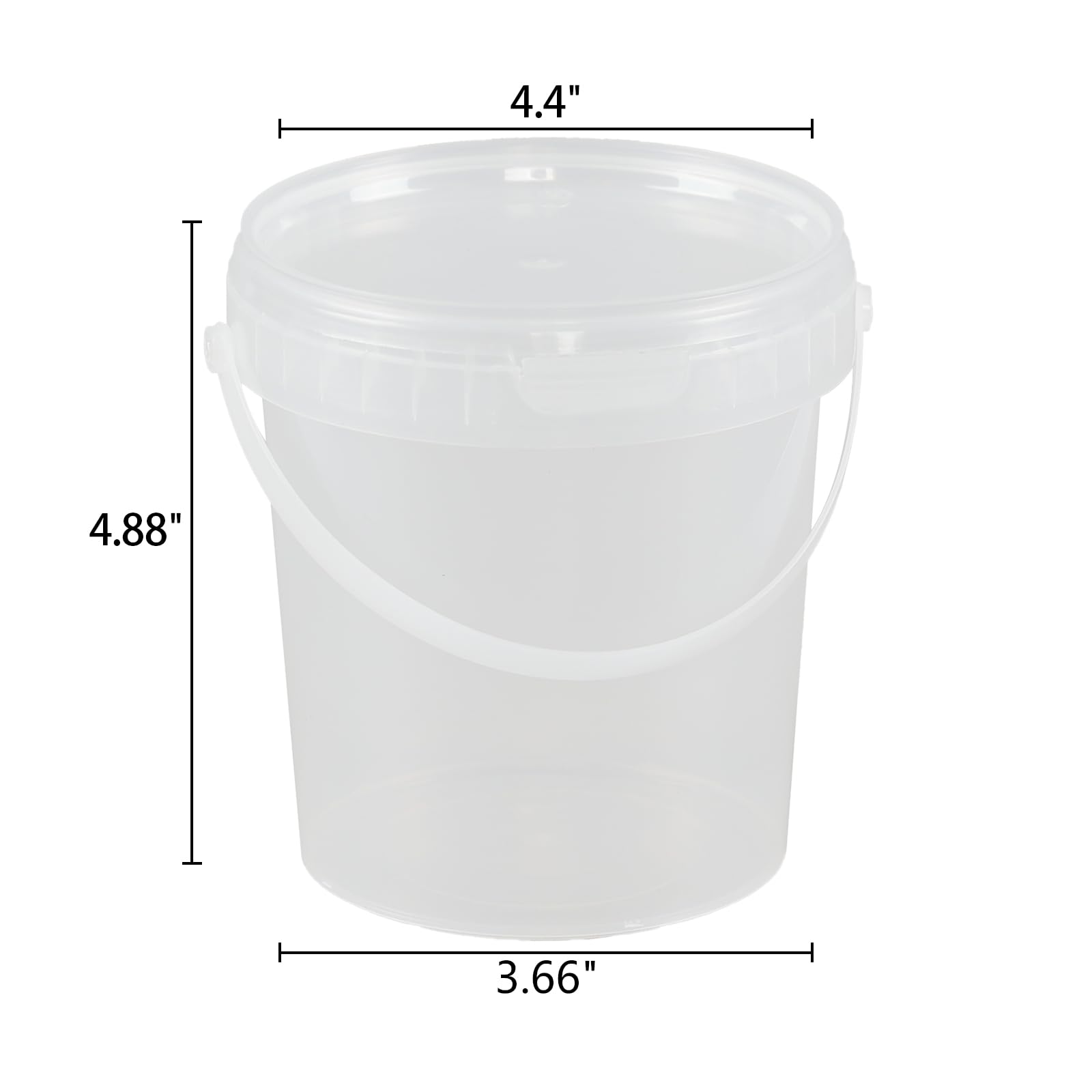 Cinkyou 20 Packs Clear Plastic Ice Cream Buckets with Lids and Handles, 27 Oz Reusable Food Take out Pail, Freezer Storage Containers with Lids