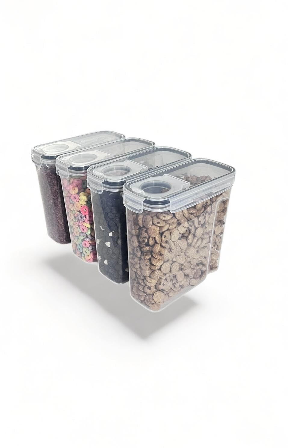Airtight Food Storage Containers with Lids, Set of 4, Clear Plastic