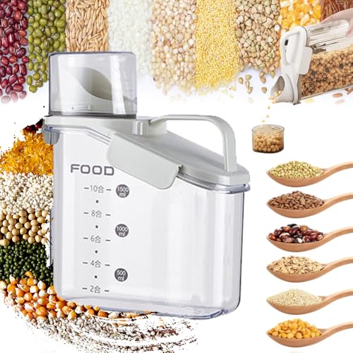 clspro Clear Airtight Food Storage Containers, Dry Food Airtight Container Thicken Plastic Clear Food Storage Box Rice Storage Bin Kitchen Cereal Containers Dispenser (White,1600ML/54OZ)