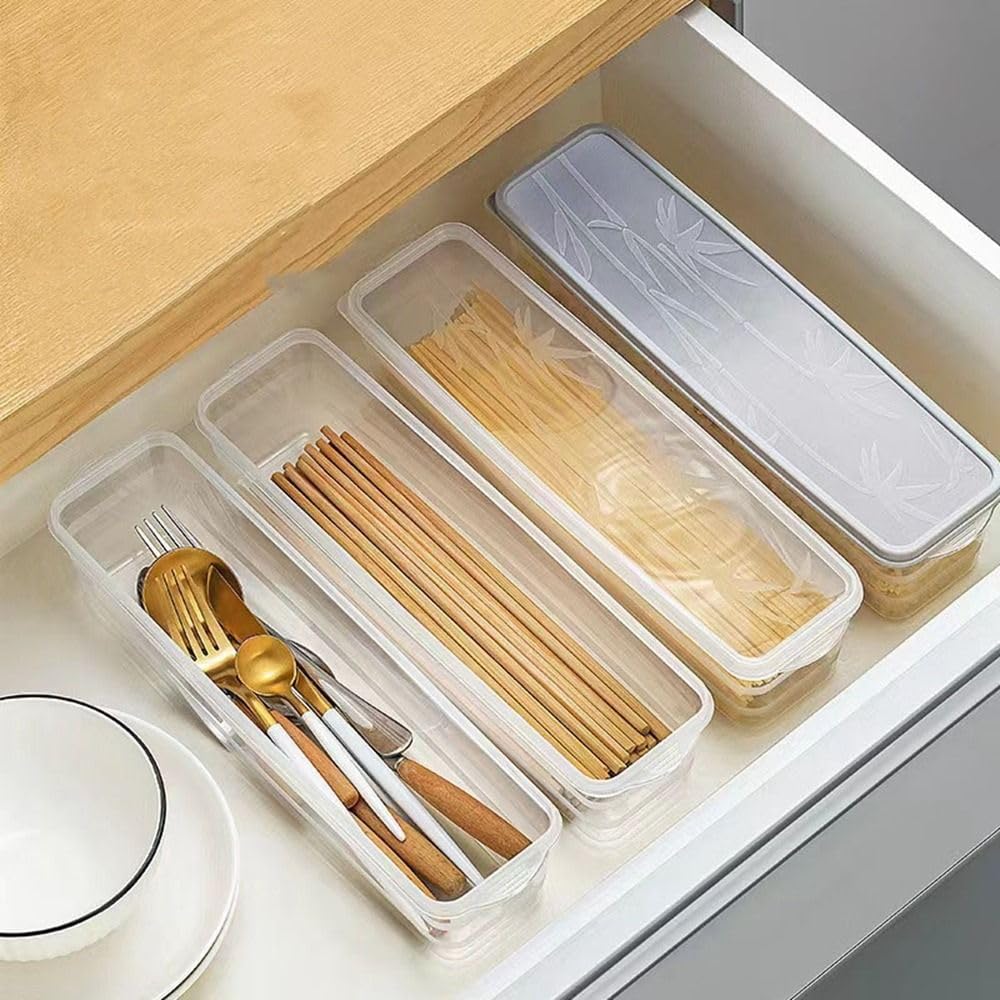 zaoalife 2PCS Airtight Pasta, Plastic Food Container with Lids Spaghetti Storage Containers Set Airtight Food Storage Containers Pasta organizer Cracker Container