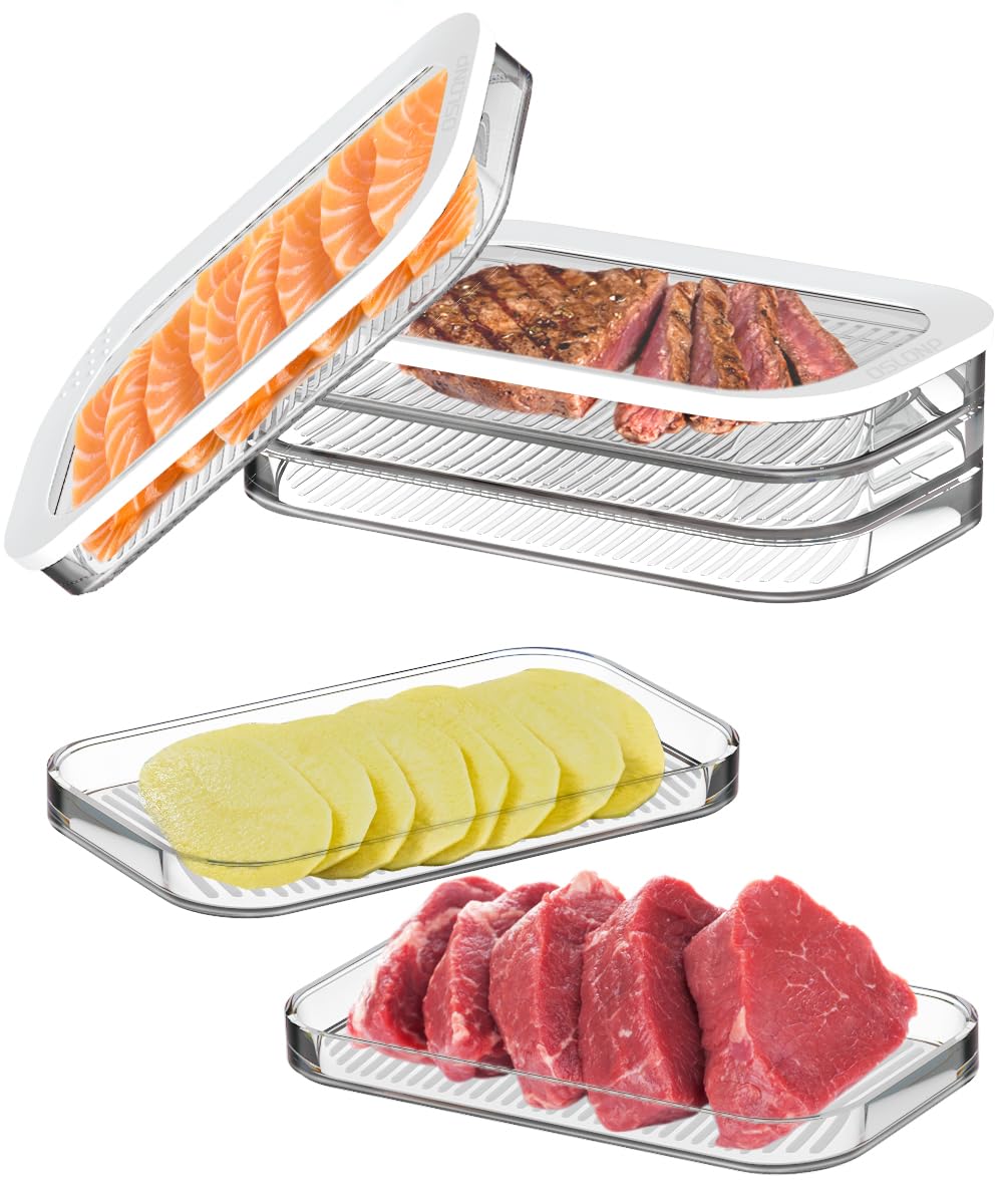Deli Meat Container for Fridge,Lunch Meat Container for Refrigerator,Lunch Meat Cheese Container for Refrigerator,Stackable Food Storage Boxes With Lid Cold Cuts ,Salami,Bacon ,BPA Free,18.6oz 3 Pack