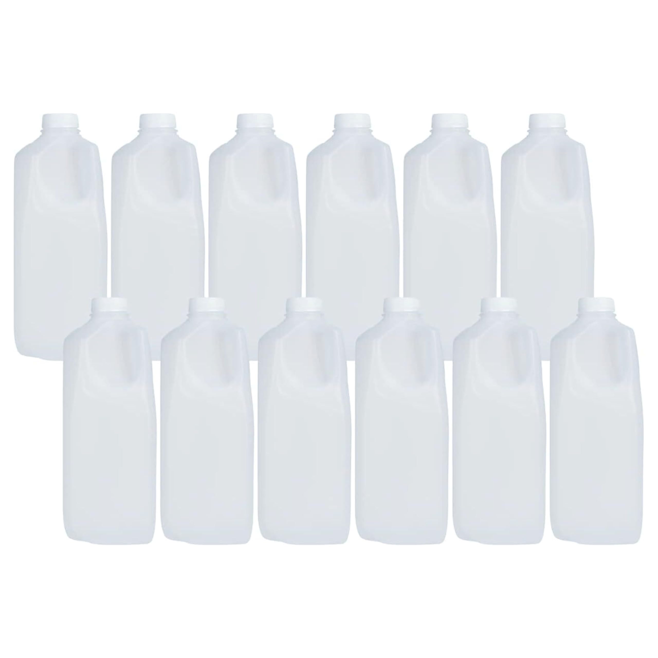 BOTTLE DEPOT USA [20 Pack] Half Gallon Jugs Bottles (64 oz) with Tamper Evident White Screw Caps – Great for Homemade Juices, Milk, Smoothies, Tea and Other Beverages - Food Grade BPA Free