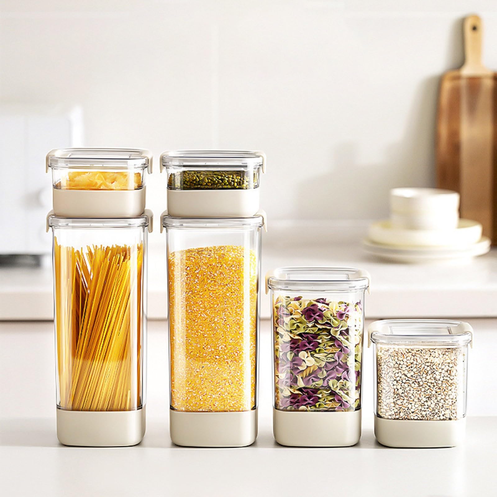 CENGNIAN Airtight Food Storage Container Set, BPA Free Kitchen Pantry Organization Canisters with Leak Proof Lids, Airtight Cereal Containers Storage (1500ml)