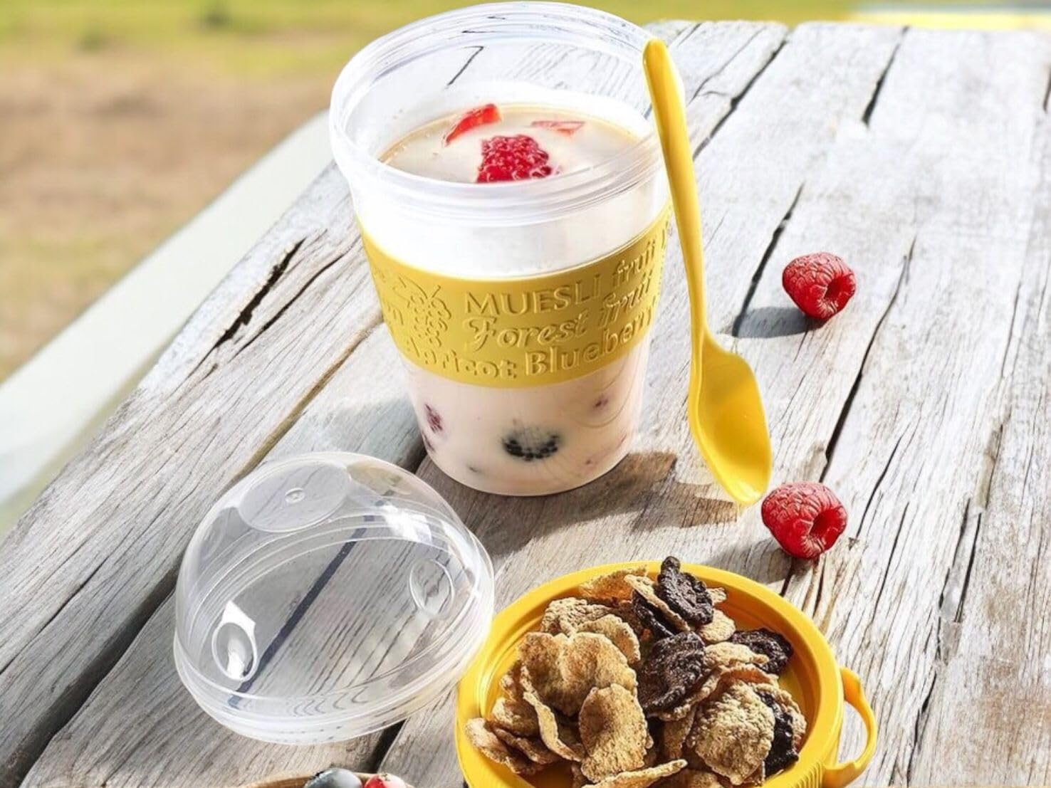 SUNGUU 4 Overnight Oats Containers with Lids Pack Yogurt Parfait Cups with Lids Reusable Take and Go Yogurt Containers with Lids and Spoons Overnight Oats Containers Breakfast on the Go Cup