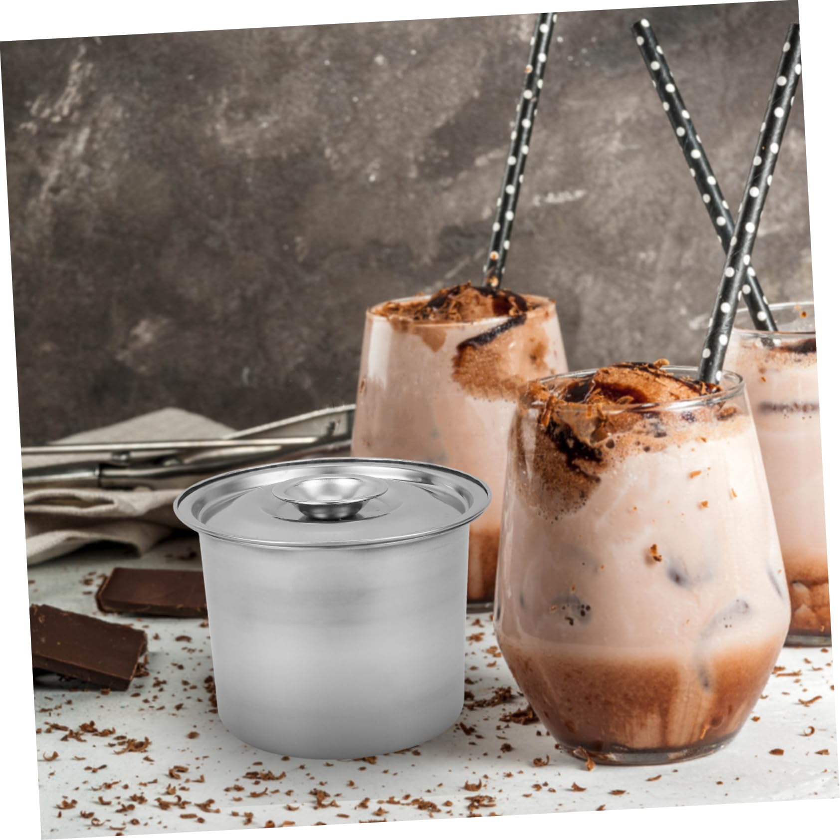 LALADEFIEE Ice Cream Container Food Storage Box Lids Freezer Storage for Ice Cream Desserts 10cm Capacity