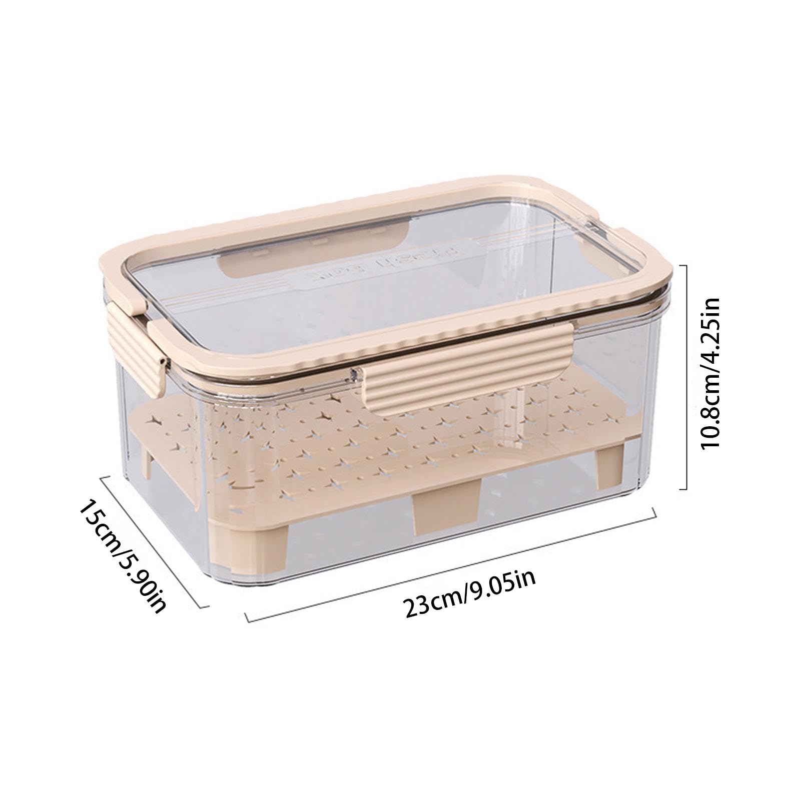 Lettuce Container for Fridge, Portable Tight Seal Crisper Box, Produce Saver Storage Bins, Multifunctional Freezerable Lettuce Container, Clear Vegetable Storage Box,