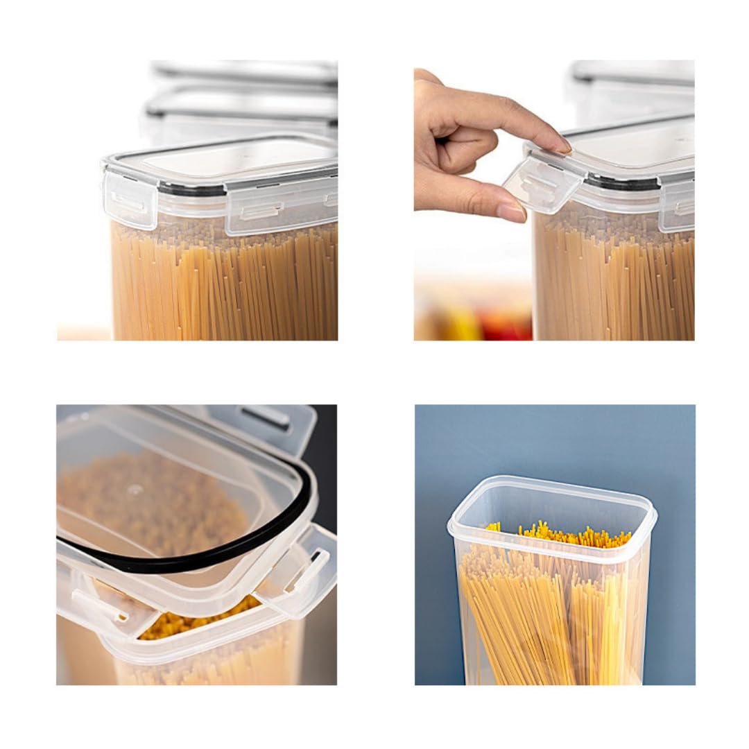 sengenegel 7 Pack BPA Free Airtight Dry Cereal Food Storage Containers Set for Sugar Flour Baking with Measuring Spoon Set and Sticker