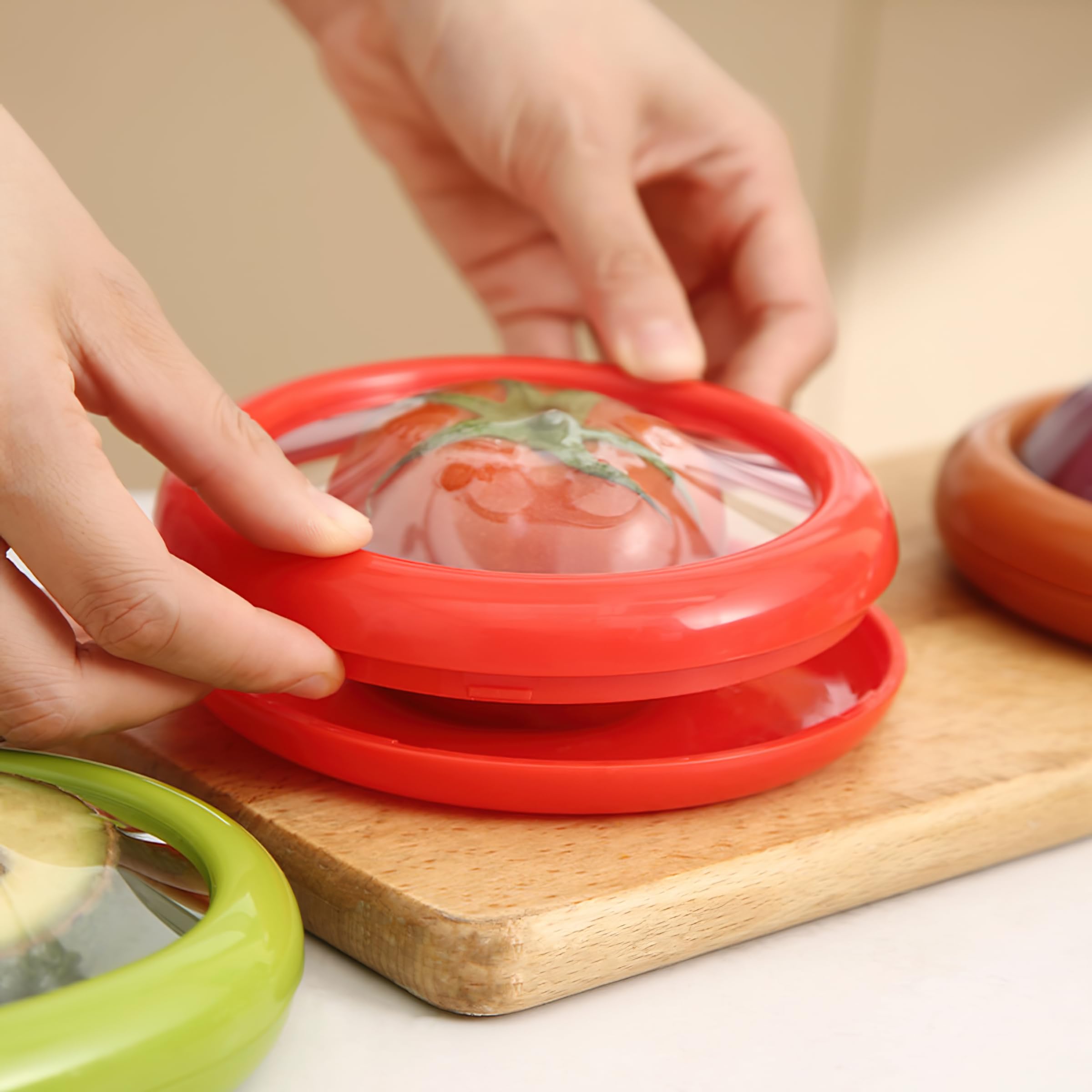 amusediy Silicone Food Storage Containers, 2025 New Silicone Fruit Storage Box, Fresh Preservation Box,Reusable Fruit Containers for Fridge Keep Fresh (4 Pcs)