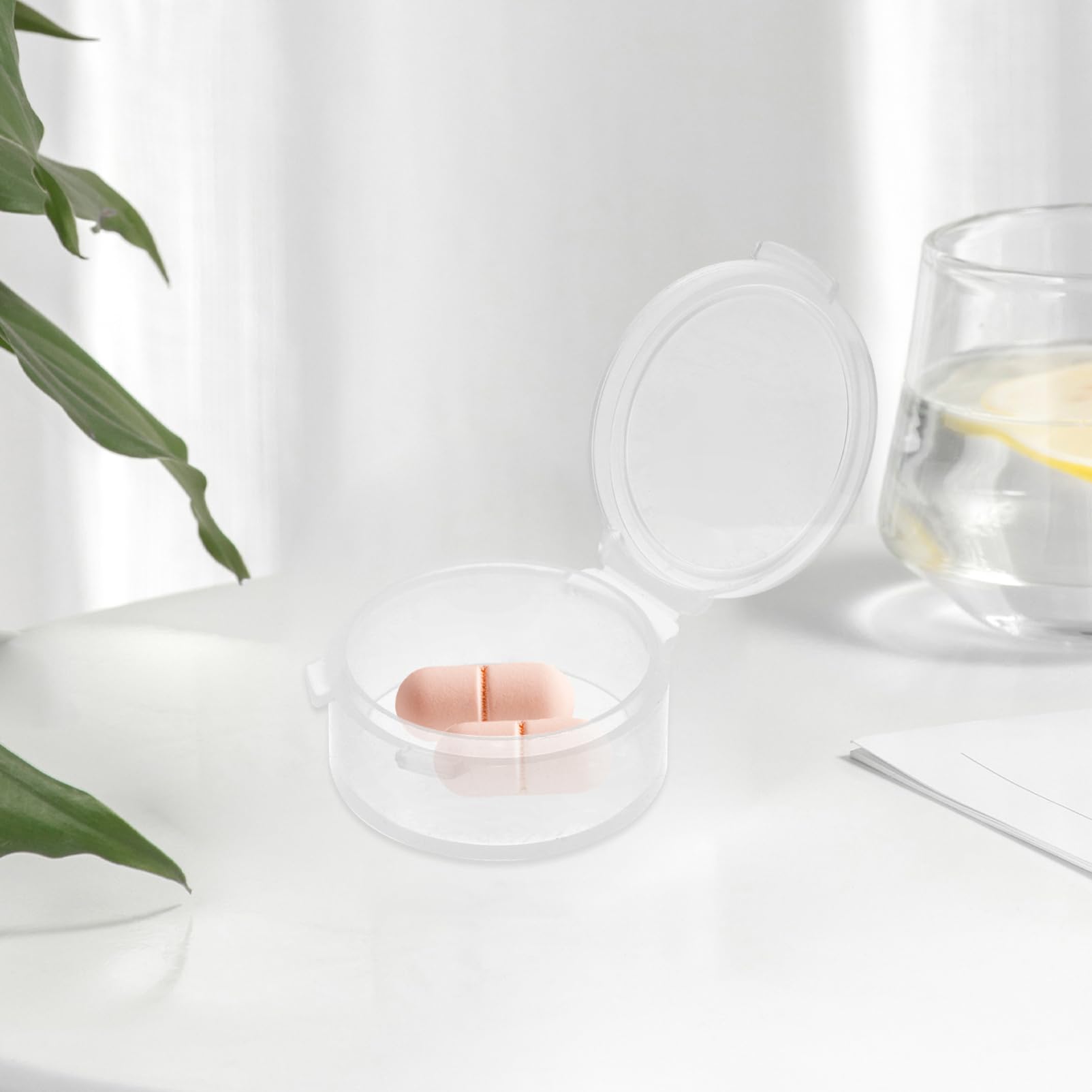 PLAFOPE 10pcs Pp Round Earplug Storage Containers Plastic with Cover Storage Box for Small Accessories