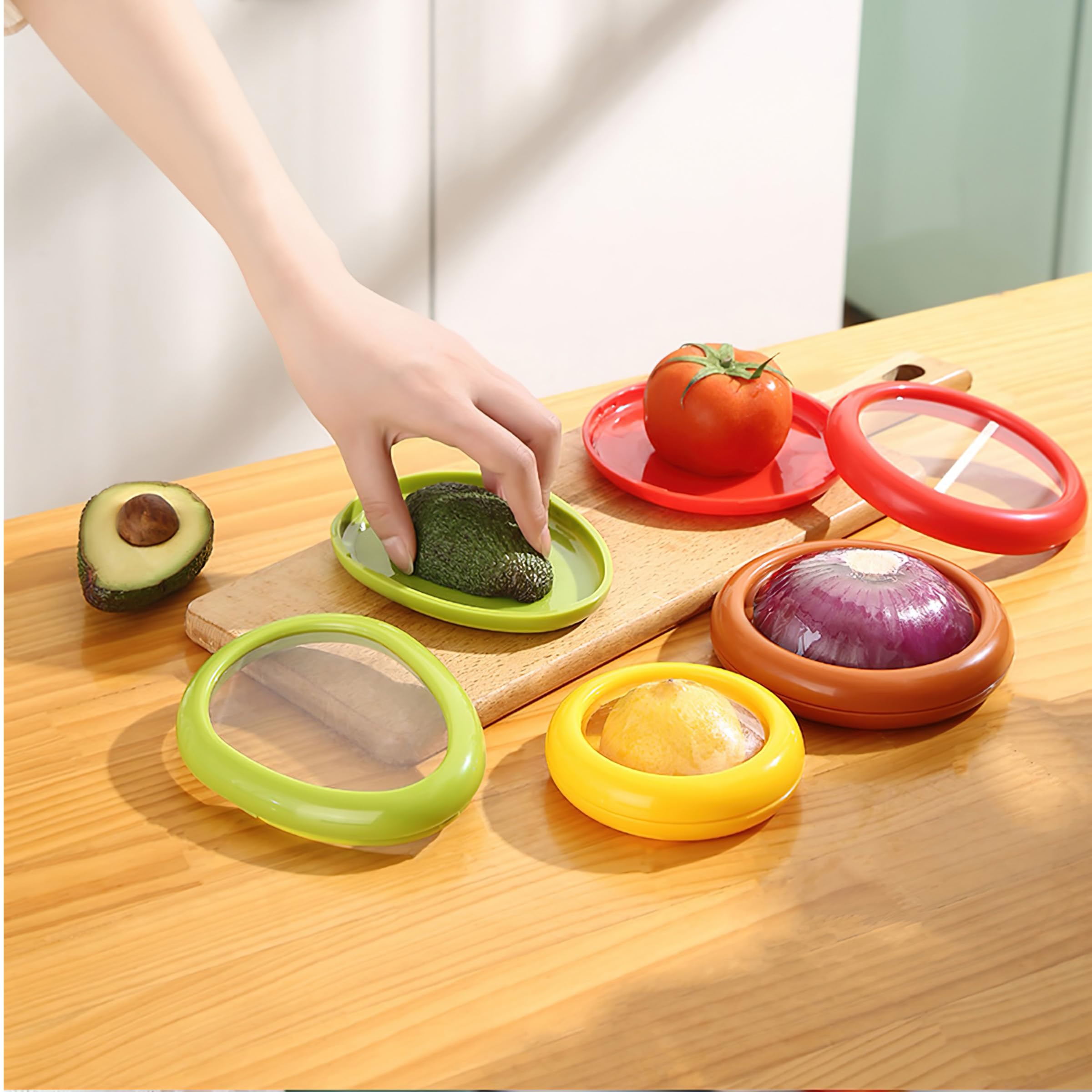 amusediy Silicone Food Storage Containers, 2025 New Silicone Fruit Storage Box, Fresh Preservation Box,Reusable Fruit Containers for Fridge Keep Fresh (4 Pcs)