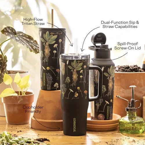 Corkcicle x Warner Brothers Harry Potter Herbology Cruiser - Insulated Tumbler with Handle & Straw, 40 oz β Reusable Water Bottle - Cold for 20 Hours, Hot for 9 Hours β Cupholder Friendly, Spill Proof