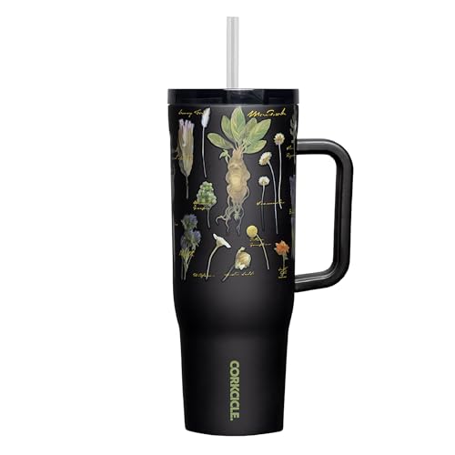 Corkcicle x Warner Brothers Harry Potter Herbology Cruiser - Insulated Tumbler with Handle & Straw, 40 oz – Reusable Water Bottle - Cold for 20 Hours, Hot for 9 Hours – Cupholder Friendly, Spill Proof