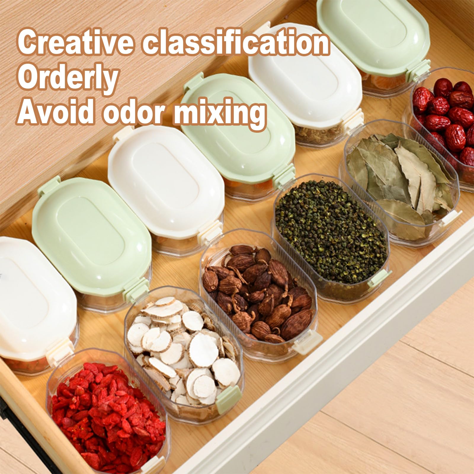 Upgrade Multi-layered Seasoning Storage Box, Food Storage Containers with Lids Airtight, Transparent Spice Seasoning Storage Box, Food Grade Storage Box for Fruits, Vegetables, Lunch (Grey, 5 Layers)