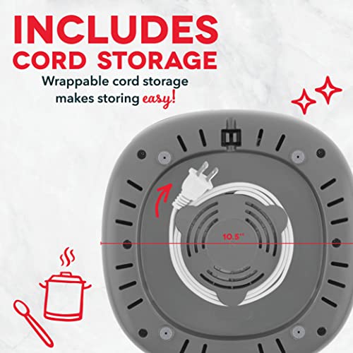 DASH Everyday Electric Cooktop with Infrared Heating, 5 Temperature Settings with Cord Storage, Perfect for RVs, Camping, Dorms, and Small Living Spaces - Graphite