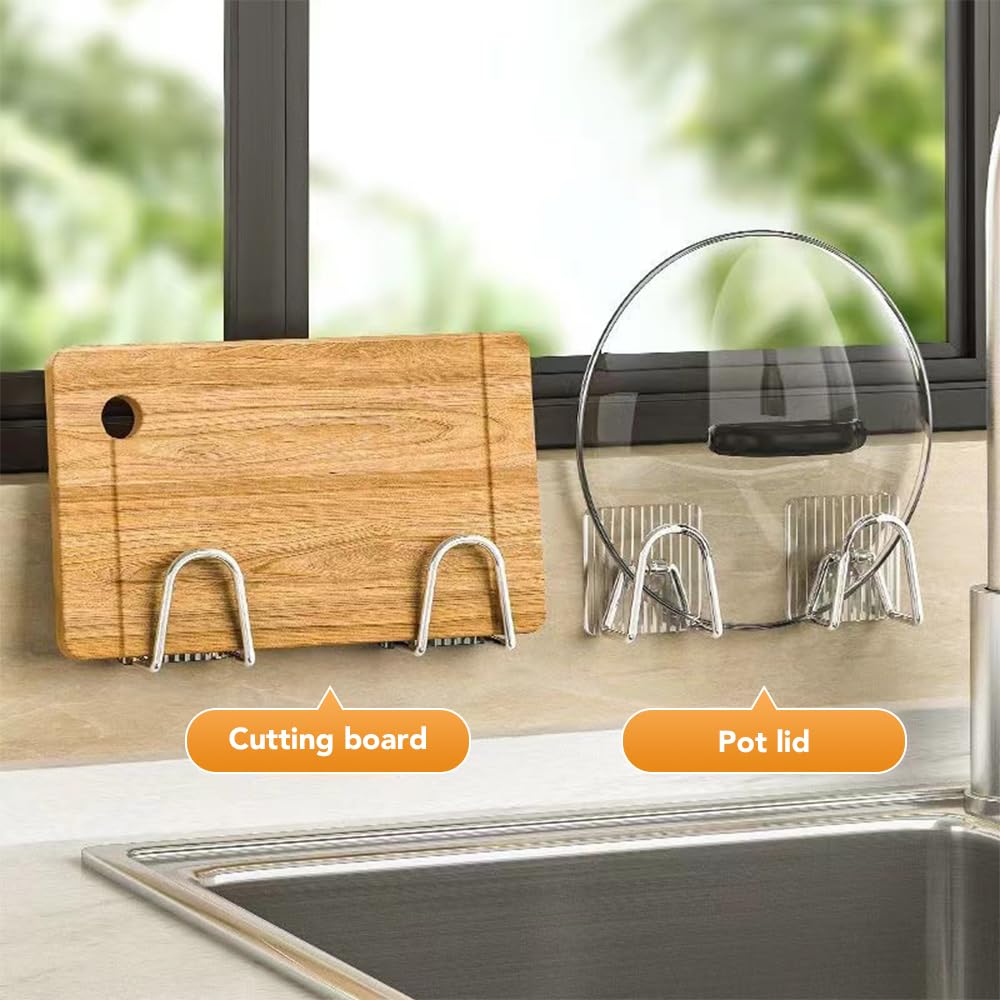 ESINAM 2Pcs Sponge Holder for Kitchen Sink, Strong Adhesive Clear Acrylic Kitchen Sink Sponge Caddy for Kitchen Organization in Sink， Multifunctional Inside Sink Sponge Holder