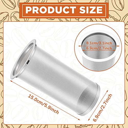 2 Pcs Cold Brew Coffee Filter 2 Quart Coffee Tea Infuser Stainless Steel Mesh Filter Mason Canning Jar Coffee Filter Reusable Mesh Coffee Filter for Wide Mouth Mason Canning Jar and Iced Tea Maker