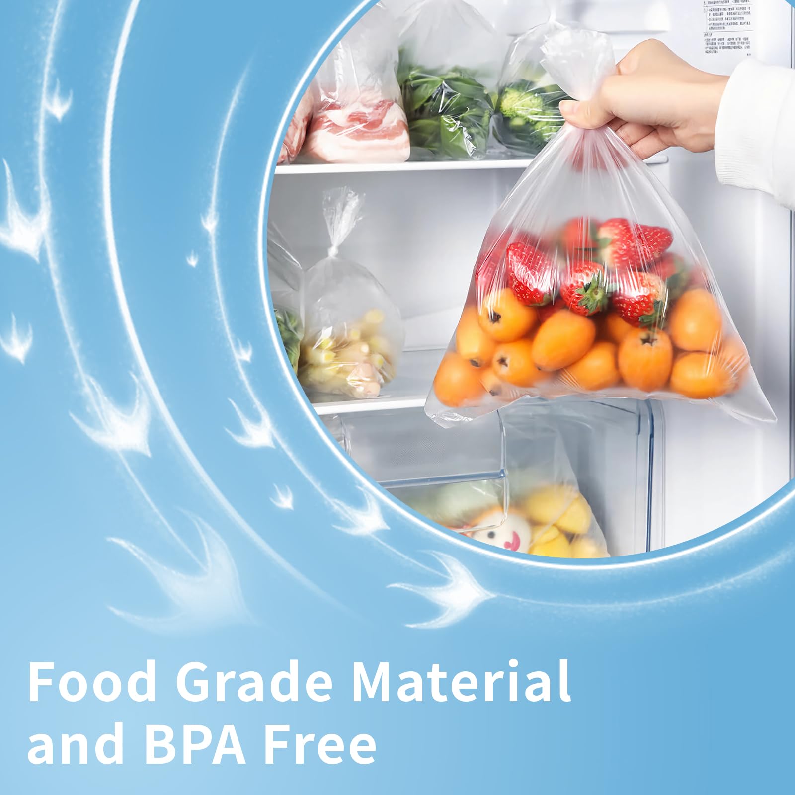 CLASSY Large 16" x 20" 350 Bags/roll Plastic Food Storage Bags, Plastic Produce bags for Vegetable Fruits, Bread(1 Roll)