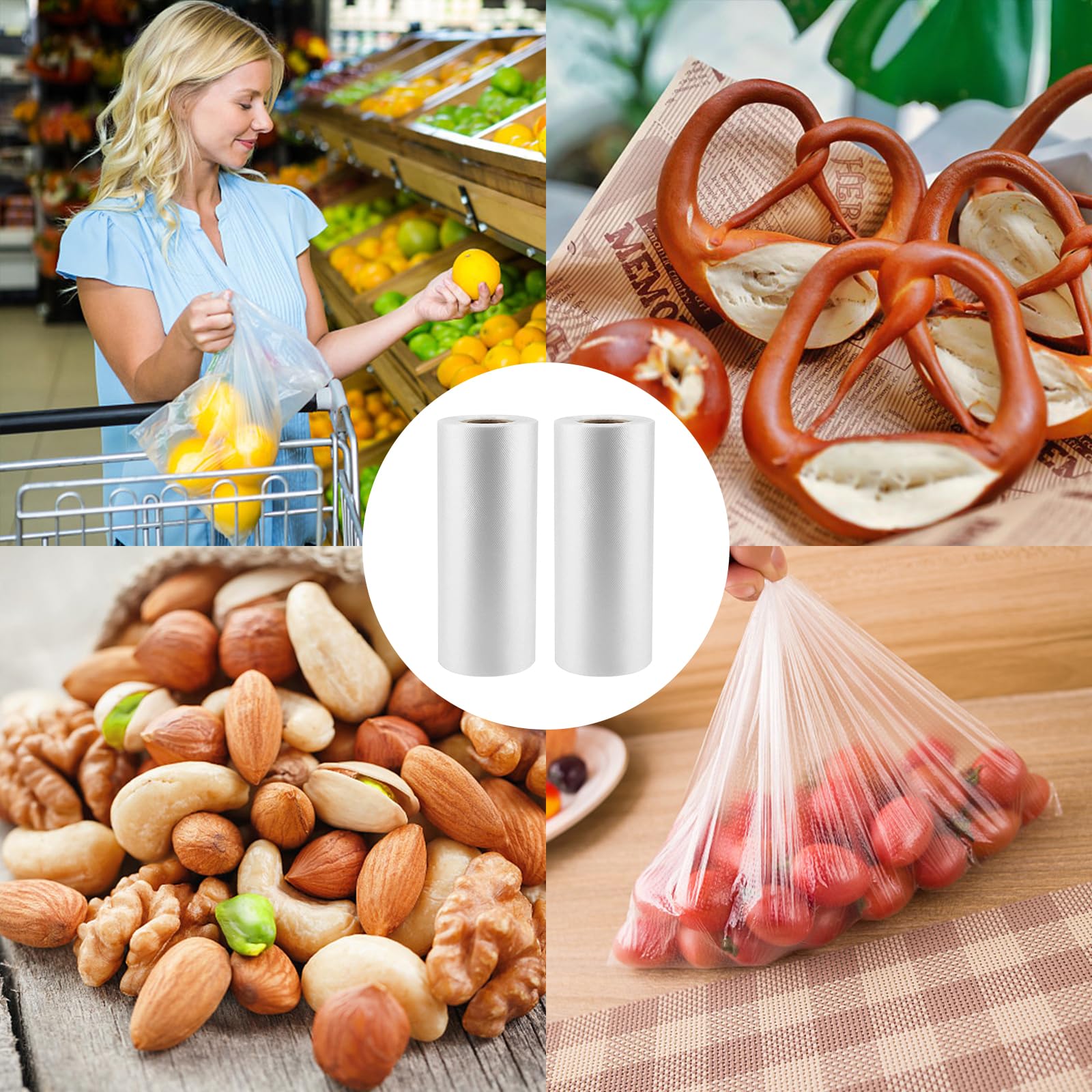 CLASSY Large 16" x 20" 350 Bags/roll Plastic Food Storage Bags, Plastic Produce bags for Vegetable Fruits, Bread(1 Roll)