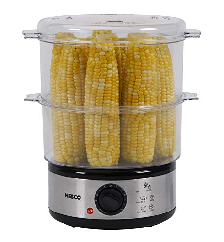 Nesco ST-25F, Food Steamer, 5 quart, 400 watts, Black/Clear