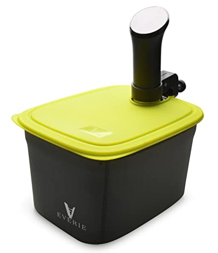 EVERIE Versatile 12-Quart Sous Vide Container with Built-in Rack and Collapsible Silicone Lid and Container Sleeve Compatible with All Sous Vide Cookers, KIT-1202-TYGJ