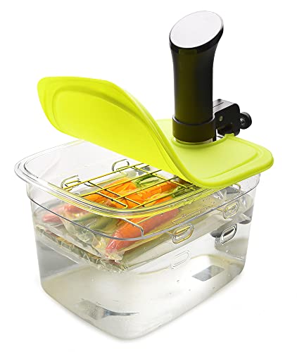 EVERIE Versatile 12-Quart Sous Vide Container with Built-in Rack and Collapsible Silicone Lid and Container Sleeve Compatible with All Sous Vide Cookers, KIT-1202-TYGJ