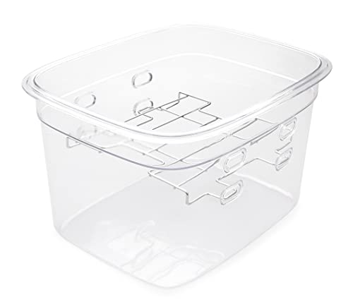 EVERIE Versatile 12-Quart Sous Vide Container with Built-in Rack and Collapsible Silicone Lid and Container Sleeve Compatible with All Sous Vide Cookers, KIT-1202-TYGJ