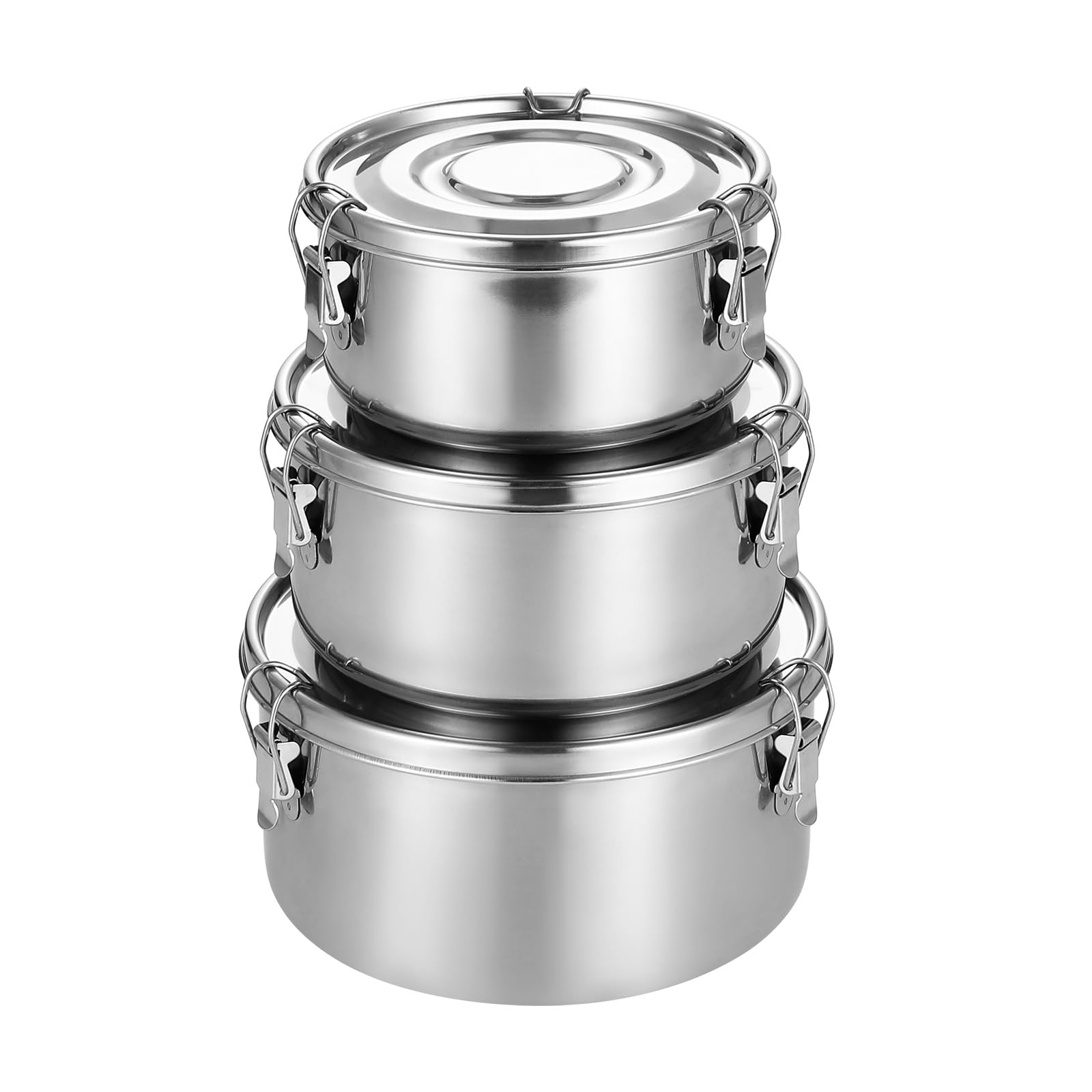 YLARMY Stainless Steel Airtight canisters Food Storage Containers with Lid for Camping Trips Picnic Metal Meal Prep Bento Lunch Boxes Kimchi Container Leak-Proof Smell-Proof for Snacks Salads