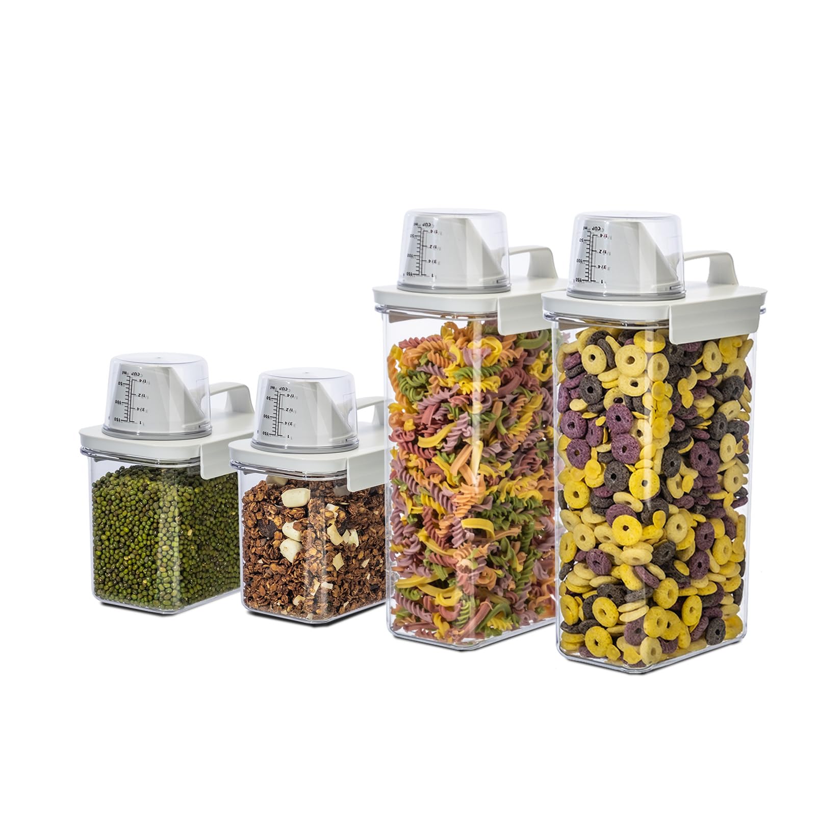 XhOSLAnd Cereal Containers Storage Cereal Dispenser For Pantry Organization BPA Free Food Containers With Lid, Meal Rrep Containers Reusable (ZL-4pcs), XH20240322