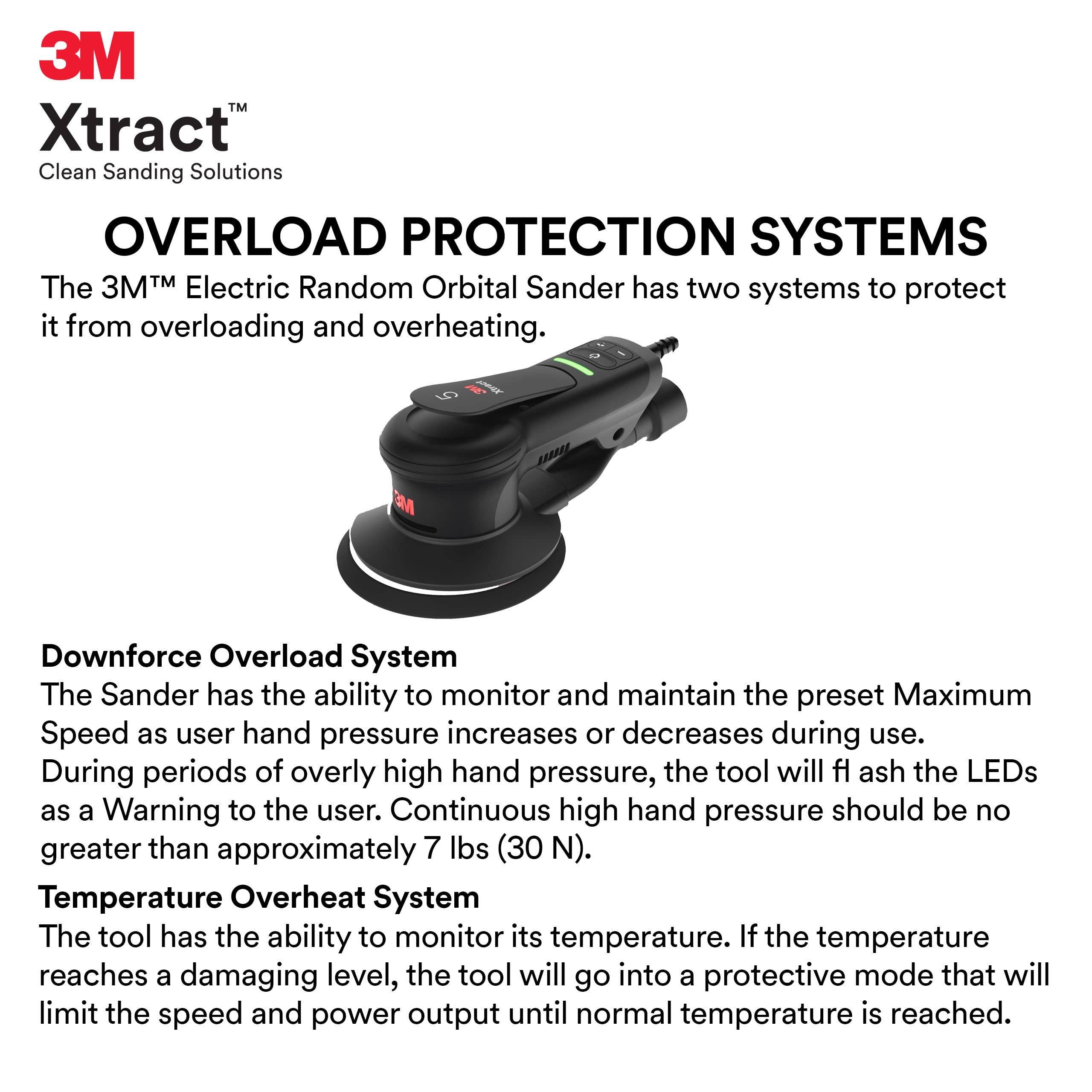 3M Xtract Electric Random Orbital Sander, Ergonomic and Lightweight ROS, 88762, 5 in, Central Vacuum, 3/32 in Orbit, 110V, 350W Motor, Metal Fabrication, Woodworking