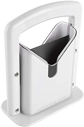 Cheer Collection Guillotine Style Bagel Slicer with Safety Shield - Sharp Serrated Stainless Steel Blade for Cutting Bagels - Fits Bagels up to 2" Thick and 4.5" Diameter
