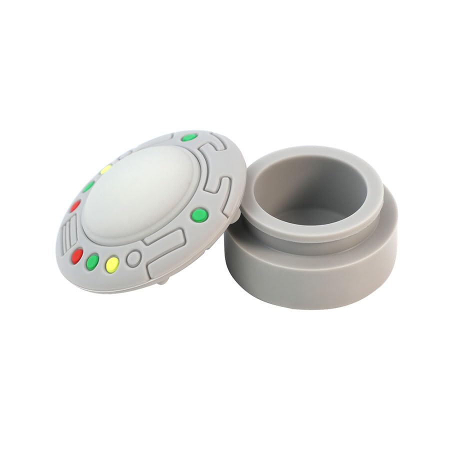 YHSWE UFO Shape, Silicone Wax Container Non-stick Food Grade, 5ml, Suitable For Storing Beeswax and Skin Care Products, Easy To Carry When Traveling (5 pcs)