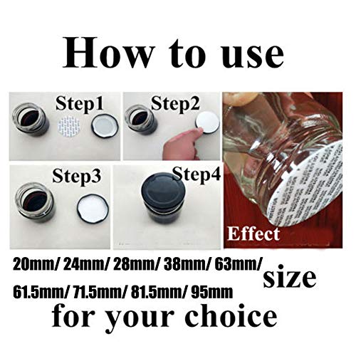 NANSHINE 38mm/ 1.5" Pressure Activated Seals Cap Liners Foam Sealing inserts for Glass & Plastic Jar Bottles Containers No Induction Sealer Needed 500pcs