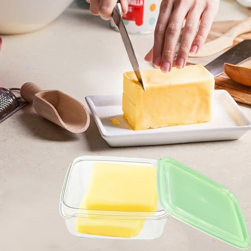 2Pack Sliced Cheese Container with Airtight Lids Cheese Slice Holder Keeps Slice Cheese Fresh Plastic Clear Cheese Box Airtight Cheese Storage Container for Fridge