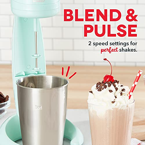 Dash Retro Milkshake Maker for Malts, Soda Fountain Drinks, Protein Shakes, Whipping Omelets and Pancake Batter, 2-Speed Settings + Pulse, Recipe Guide Included, 24oz