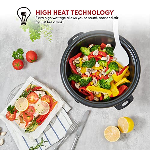 AROMA® 20-Cup (Cooked) Super Pot® Rice & Grain Cooker, Food Steamer & Multicooker with Sauté, Soup, and Spanish Rice Functions, Automatic Keep Warm Mode, Steam Rack Included, Red (ARC-1021DR)